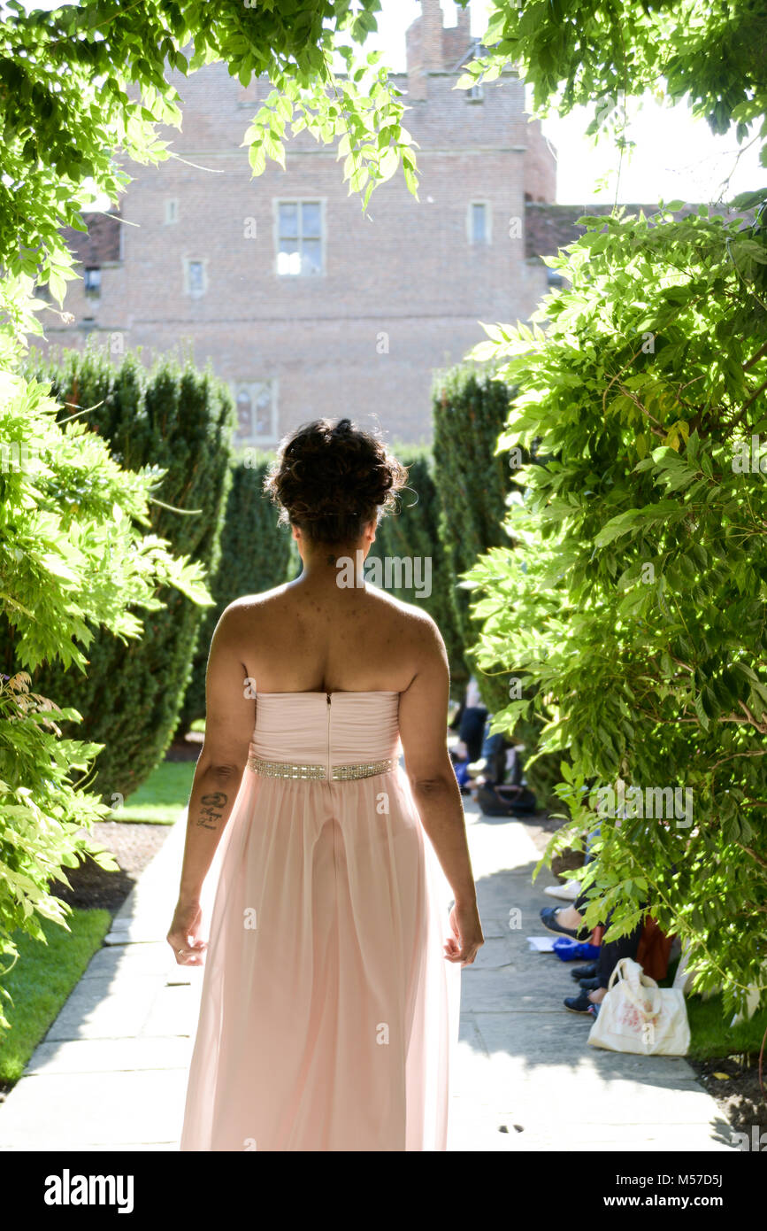 Beautiful Models wearing Bridal wear are walking on a catwalk at ...