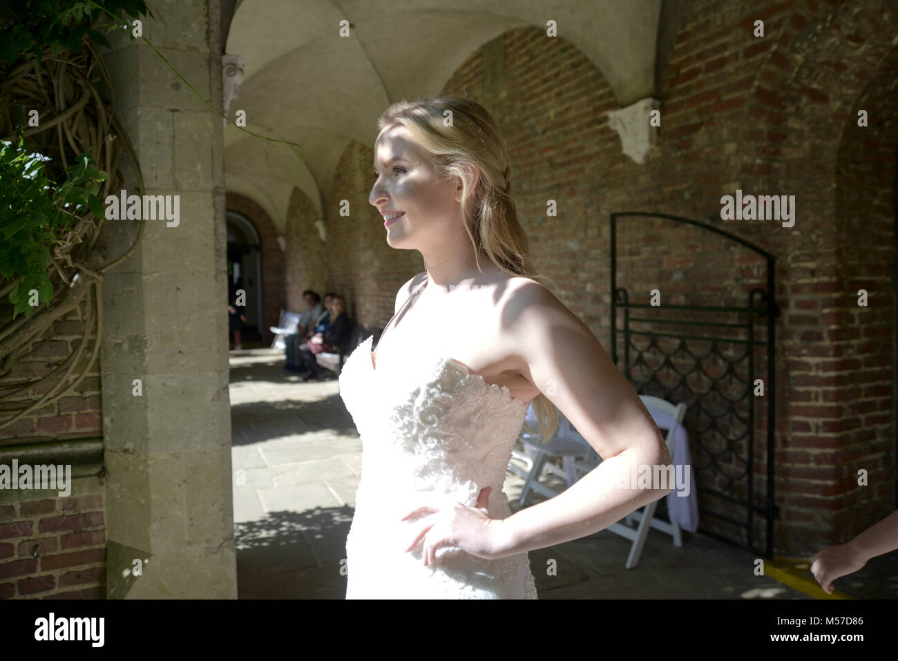 Beautiful Models wearing Bridal wear are walking on a catwalk at ...