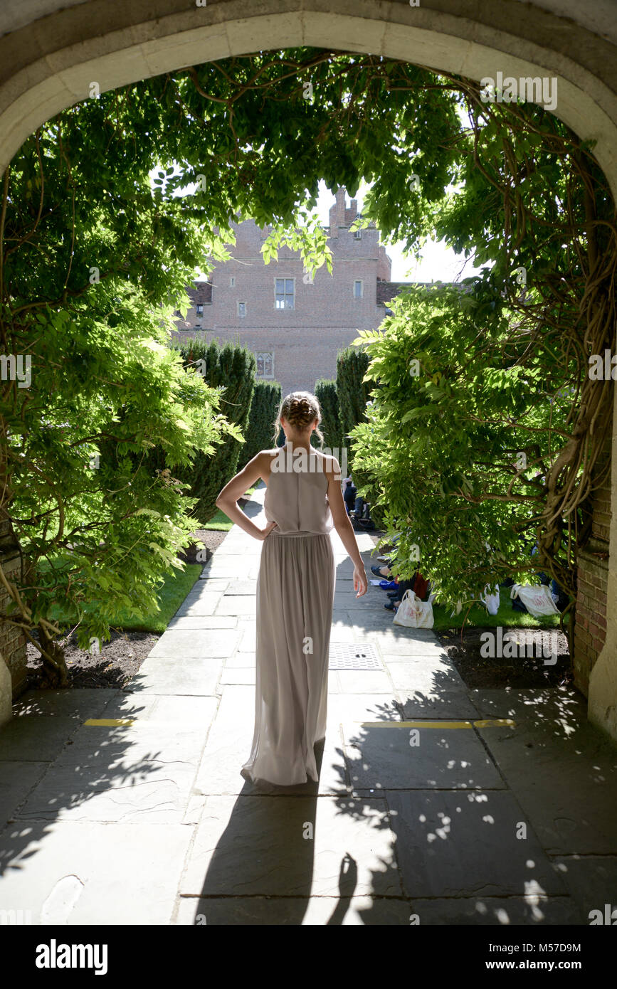 Beautiful Models wearing Bridal wear are walking on a catwalk at ...