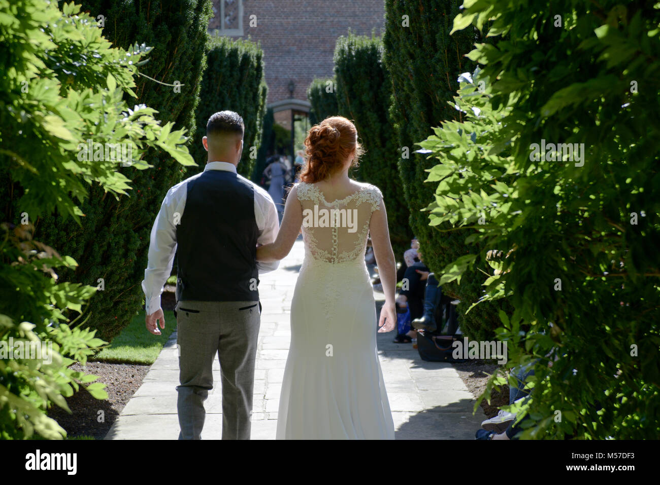 Beautiful Models wearing Bridal wear are walking on a catwalk at ...
