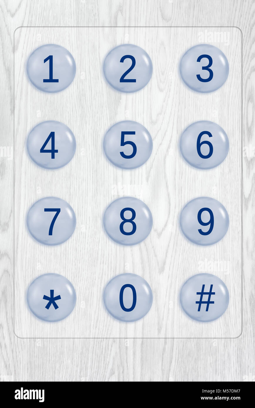 Telephone keyboard on white wood texture Stock Photo - Alamy