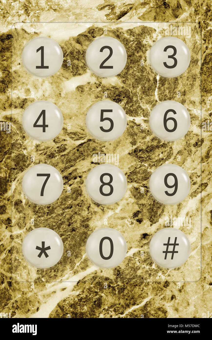 Telephone keyboard on golden colored marble texture Stock Photo - Alamy