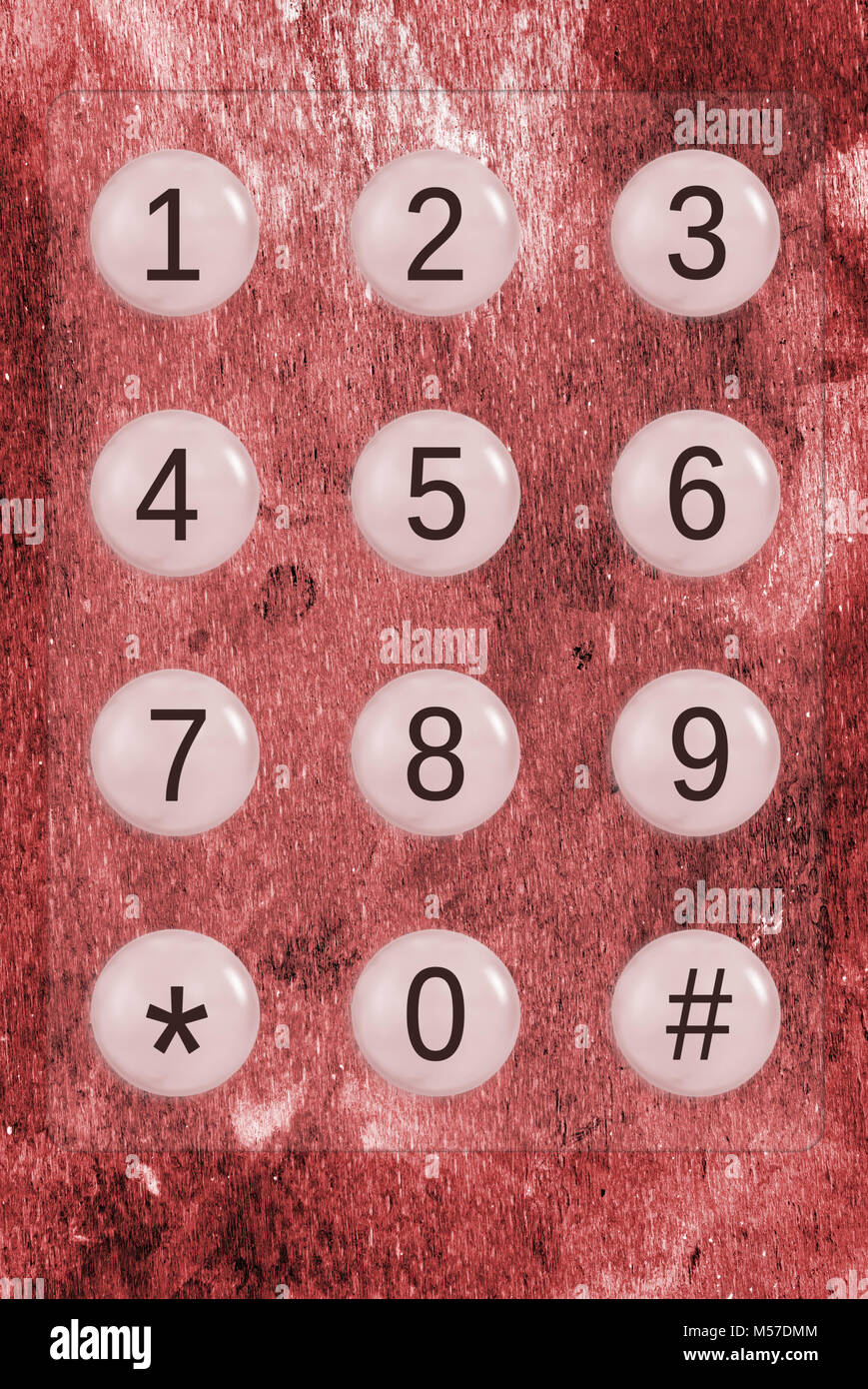 Telephone keyboard on a red paint stained wood texture Stock Photo - Alamy