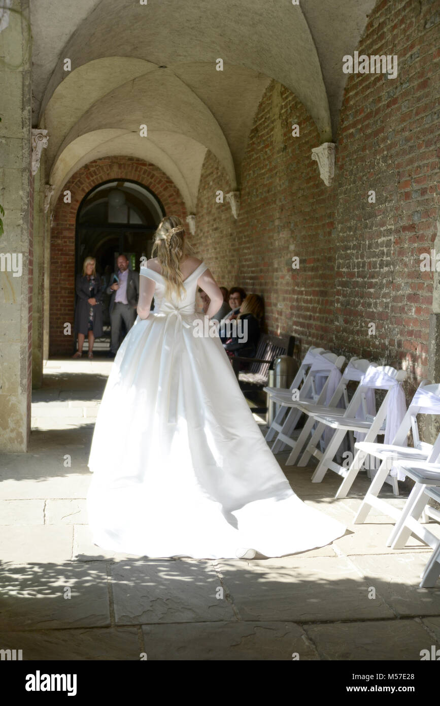 Beautiful Models wearing Bridal wear are walking on a catwalk at ...