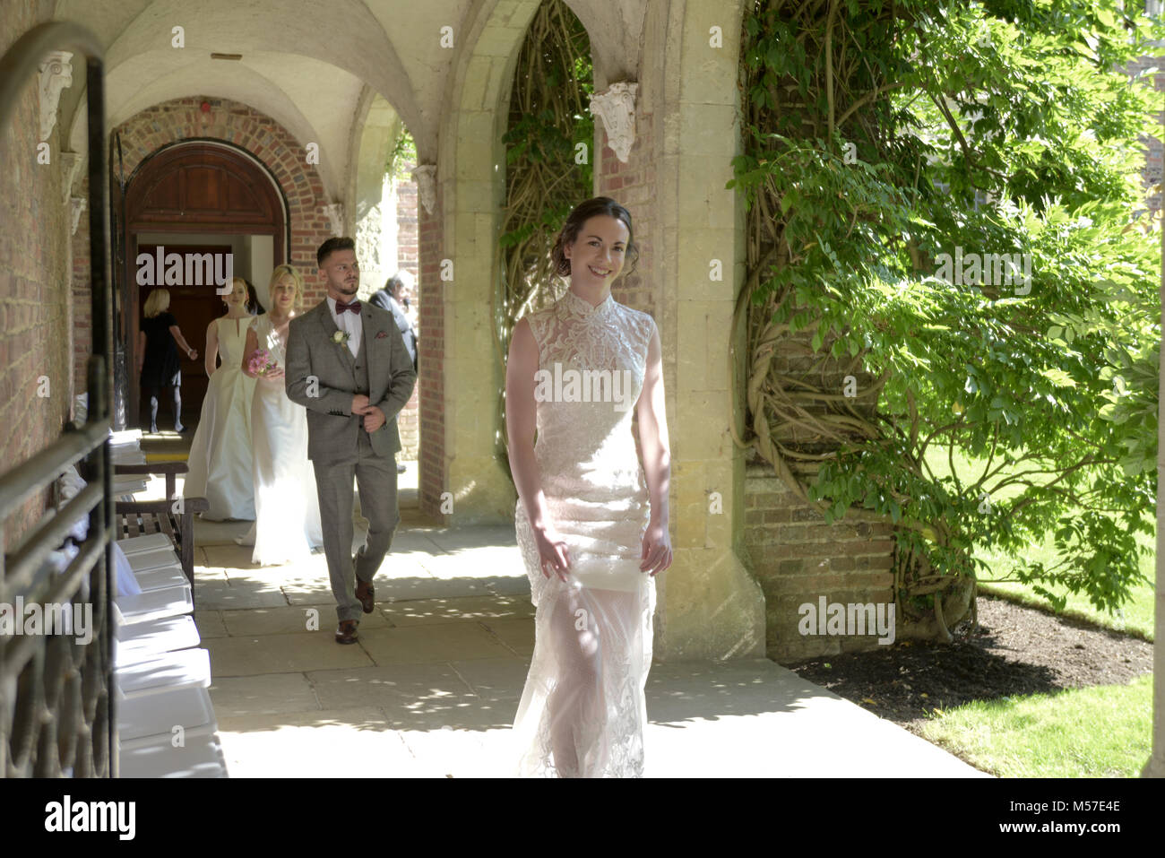 Beautiful Models wearing Bridal wear are walking on a catwalk at ...