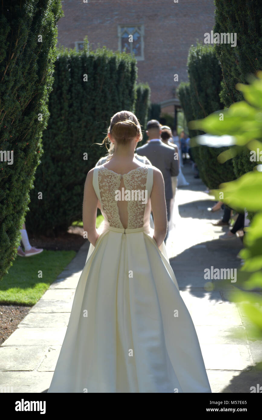 Beautiful Models wearing Bridal wear are walking on a catwalk at ...
