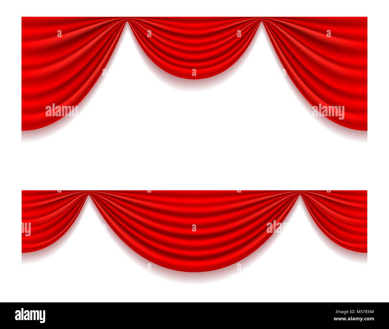 red theatrical curtain vector illustration isolated on white background ...