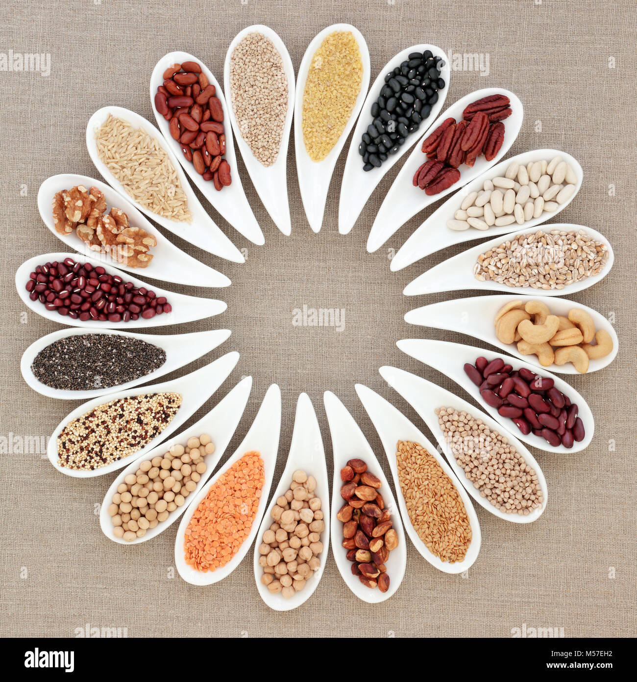 Vegan high protein dried super food selection with nuts, seeds, legumes ...