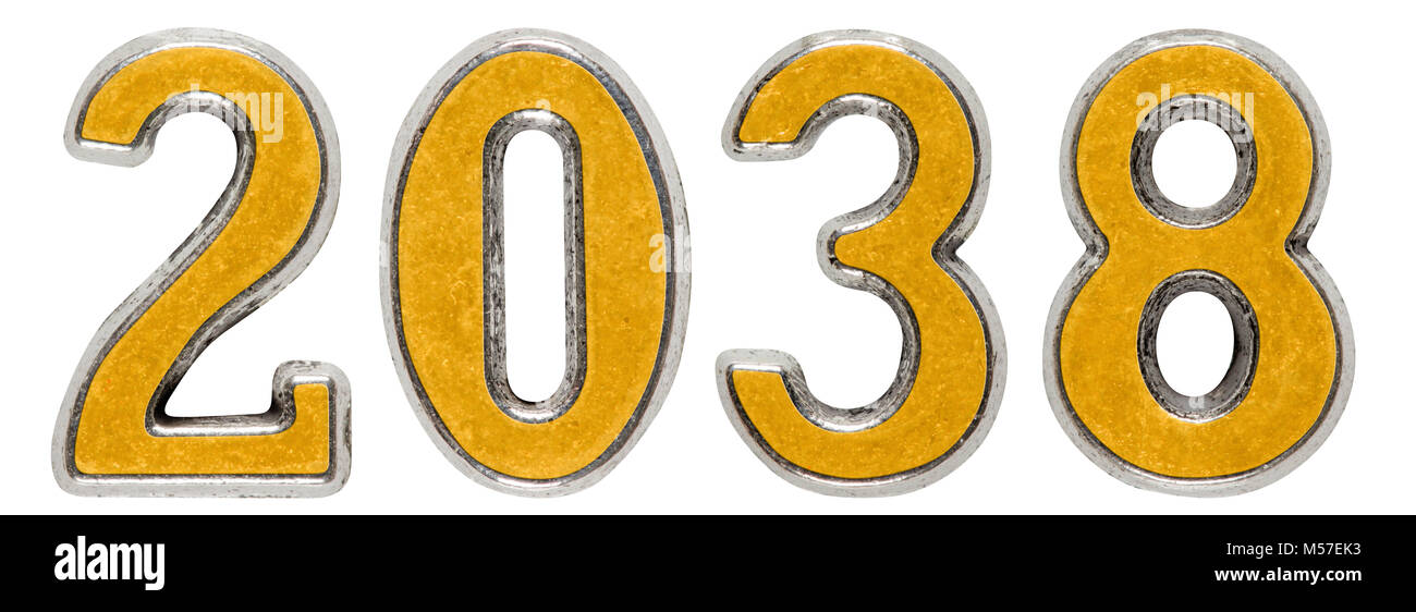 2038 inscription, isolated on white background, 3d render Stock Photo ...