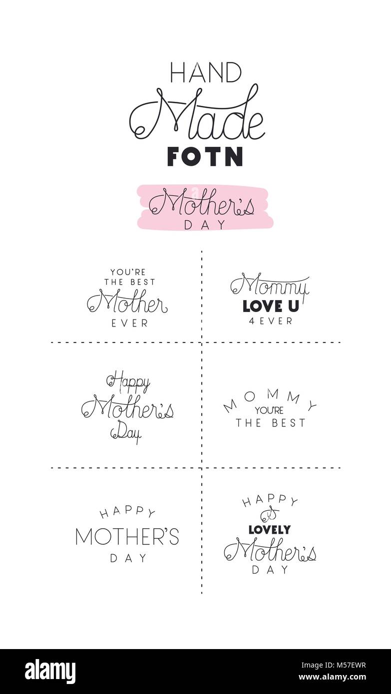 mothers day hand made font set Stock Vector Image & Art - Alamy