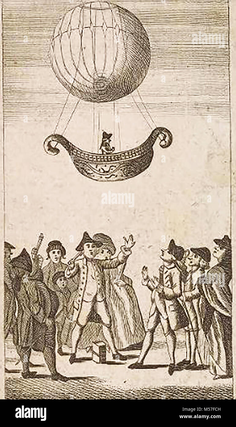 historic aeronautics, balloons and flying machines - Crowds amazed by ...