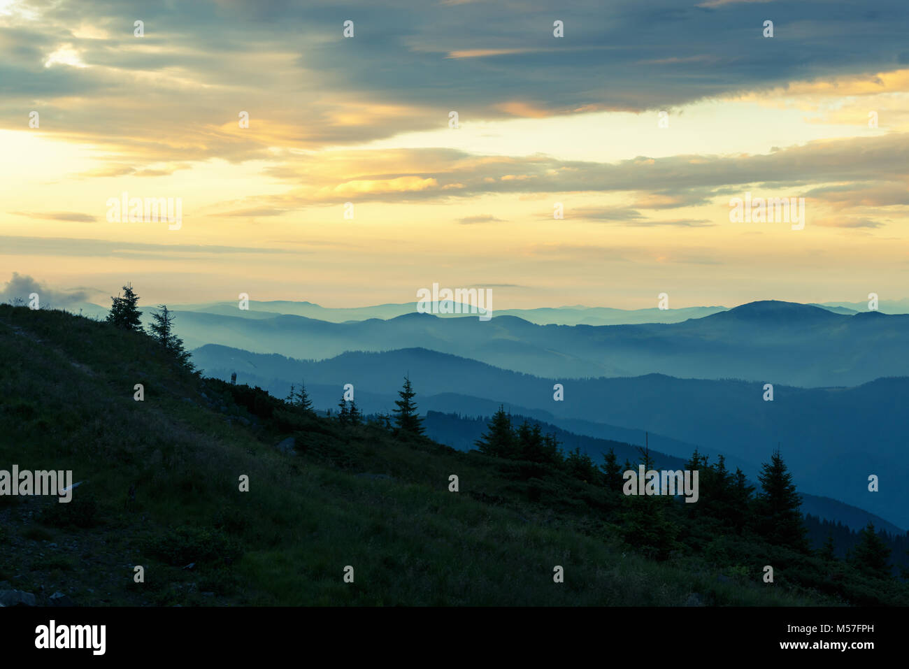 Picturesque summer landscape with colorful sunrise Stock Photo - Alamy Picturesque summer landscape with colorful sunrise Stock Photo - Alamy