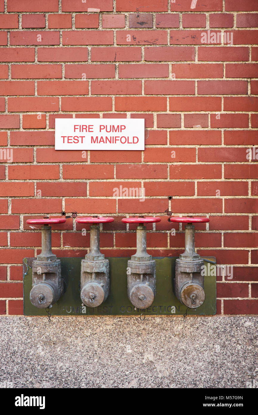 Fire Pump test Manifold outside a building in 7th ave in Chelsea ...