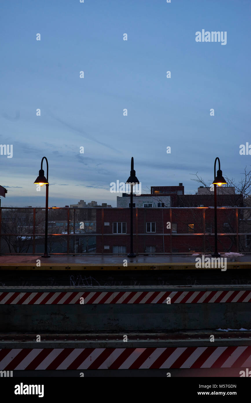 Lorimer street Subway station at sunrise Stock Photo - Alamy