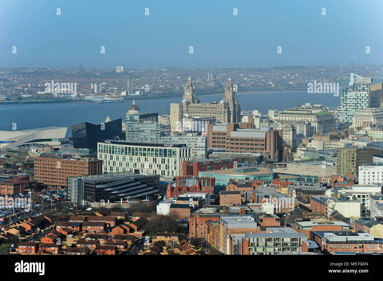 Liverpool from the air Stock Photo - Alamy