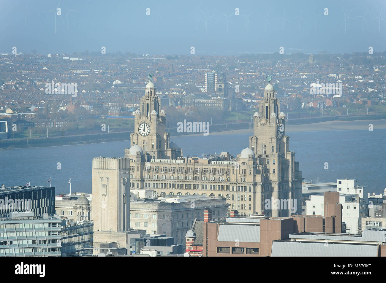 Liverpool from the air Stock Photo - Alamy
