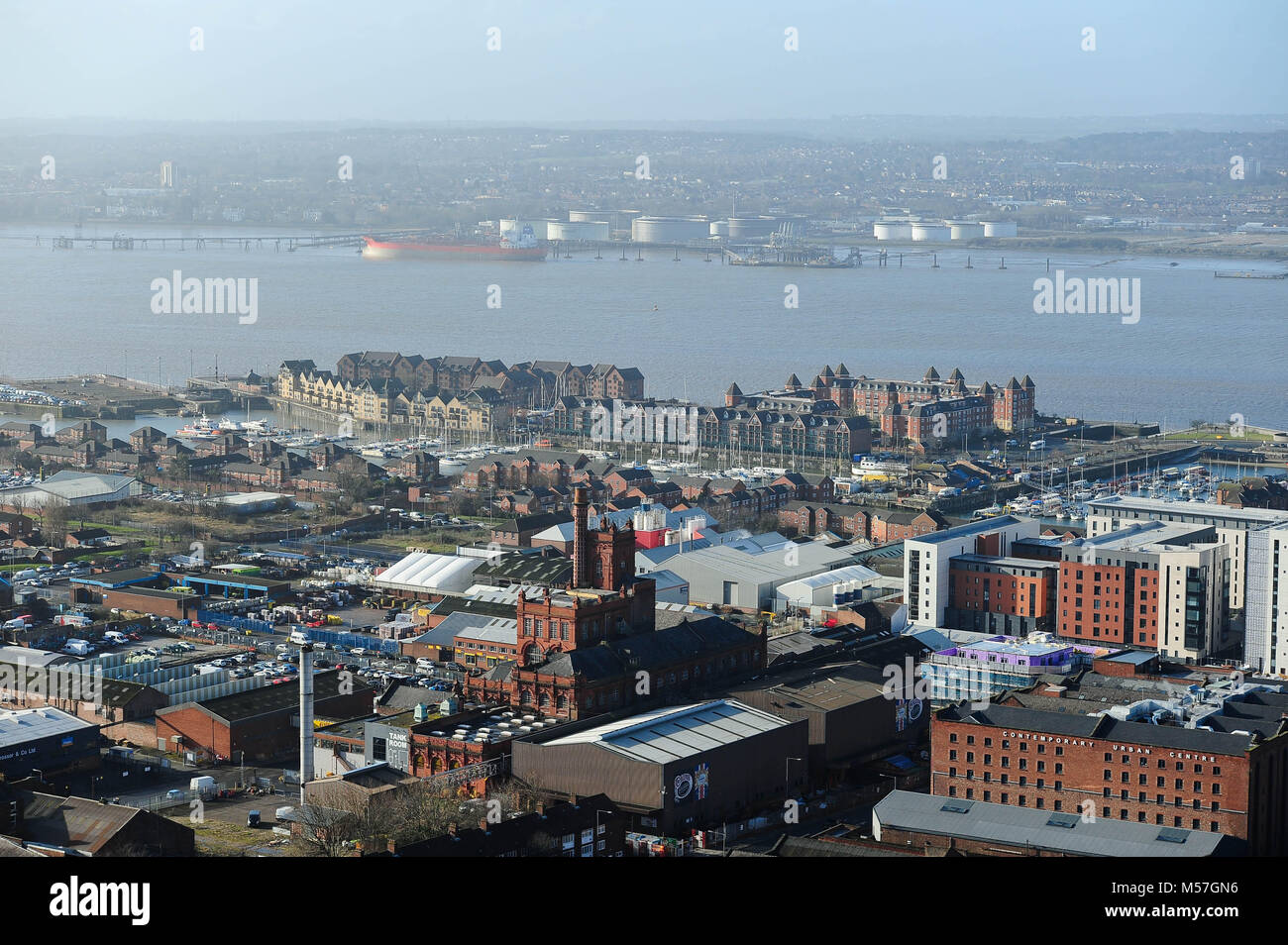 Liverpool from the air Stock Photo - Alamy
