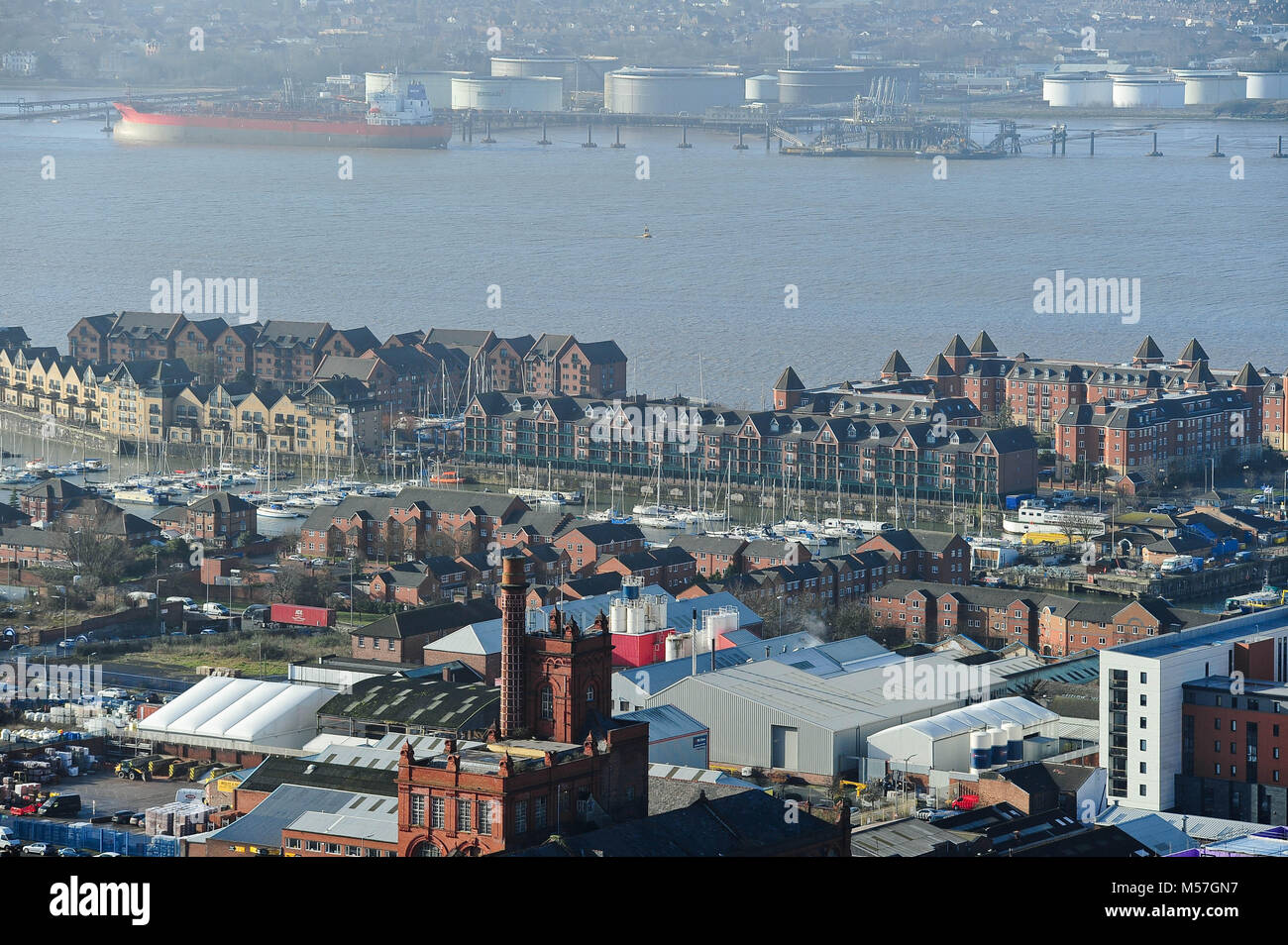 Liverpool from the air Stock Photo - Alamy