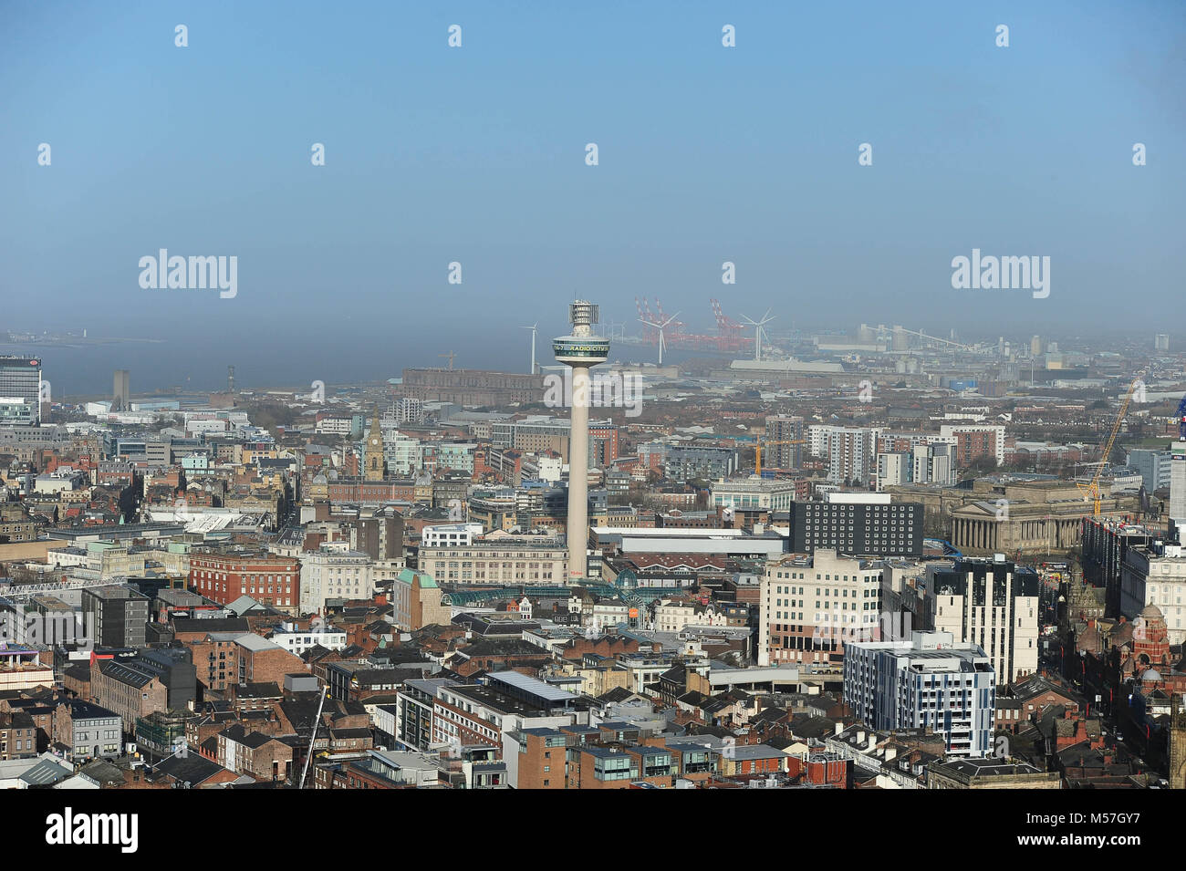 Liverpool from the air Stock Photo - Alamy