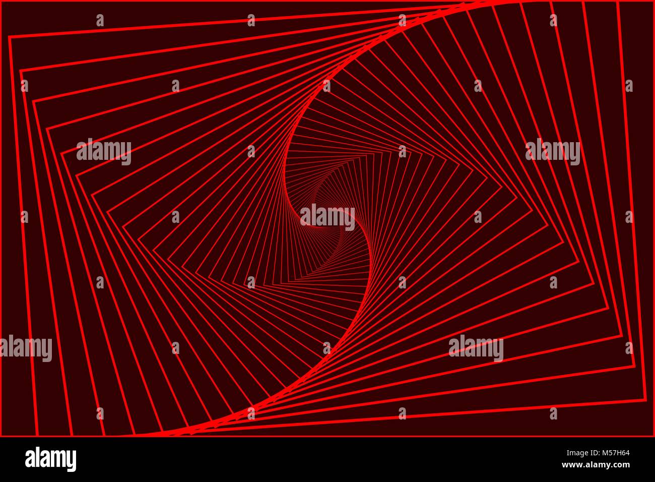 Rotating concentric rectangle, Square optical illusion pattern - red ...