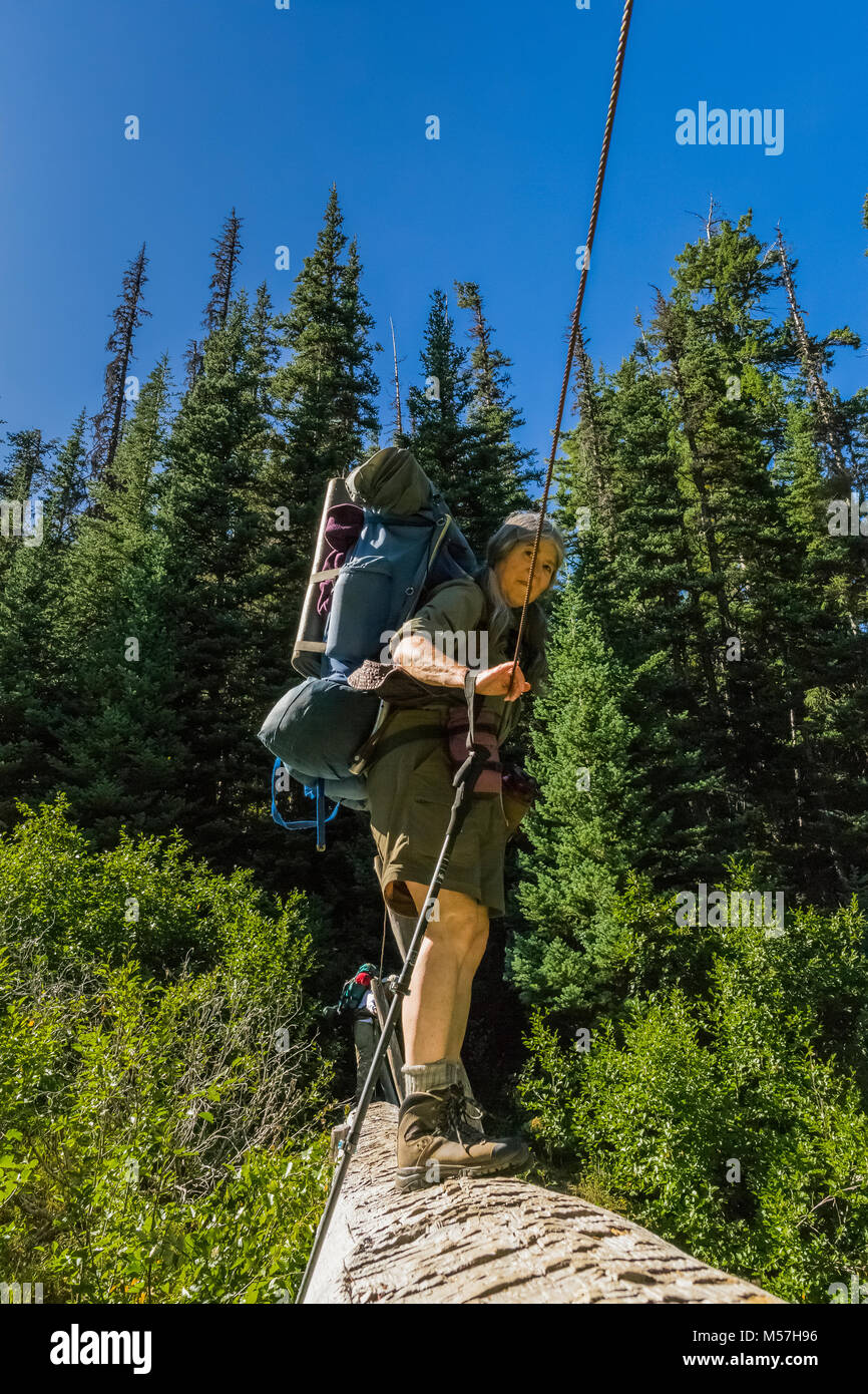 Backpacking trail bridge hi-res stock photography and images - Alamy
