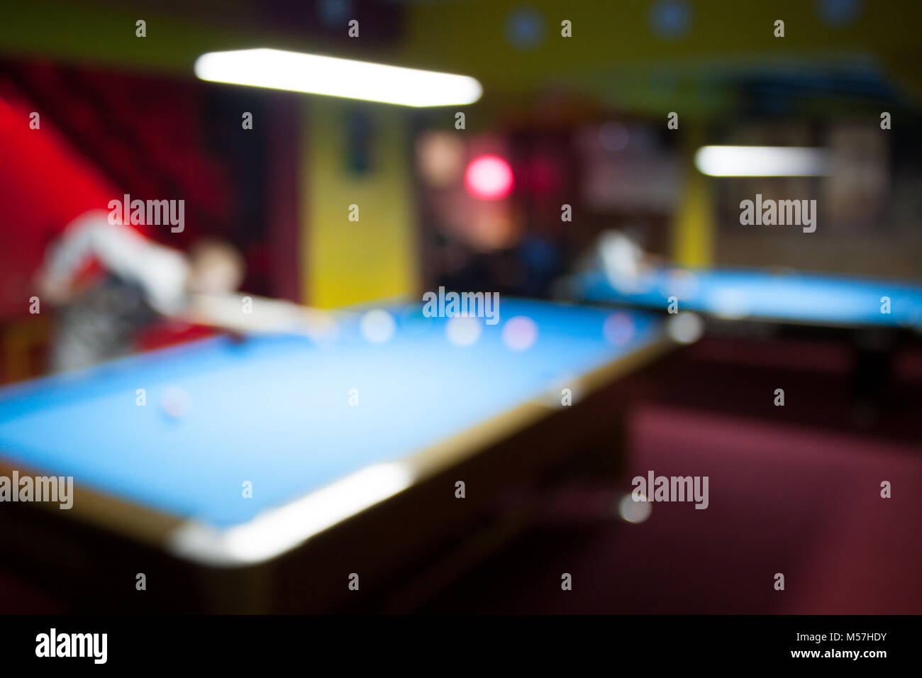 Defocused background of billiard playroom - Blurred composition of pool ...