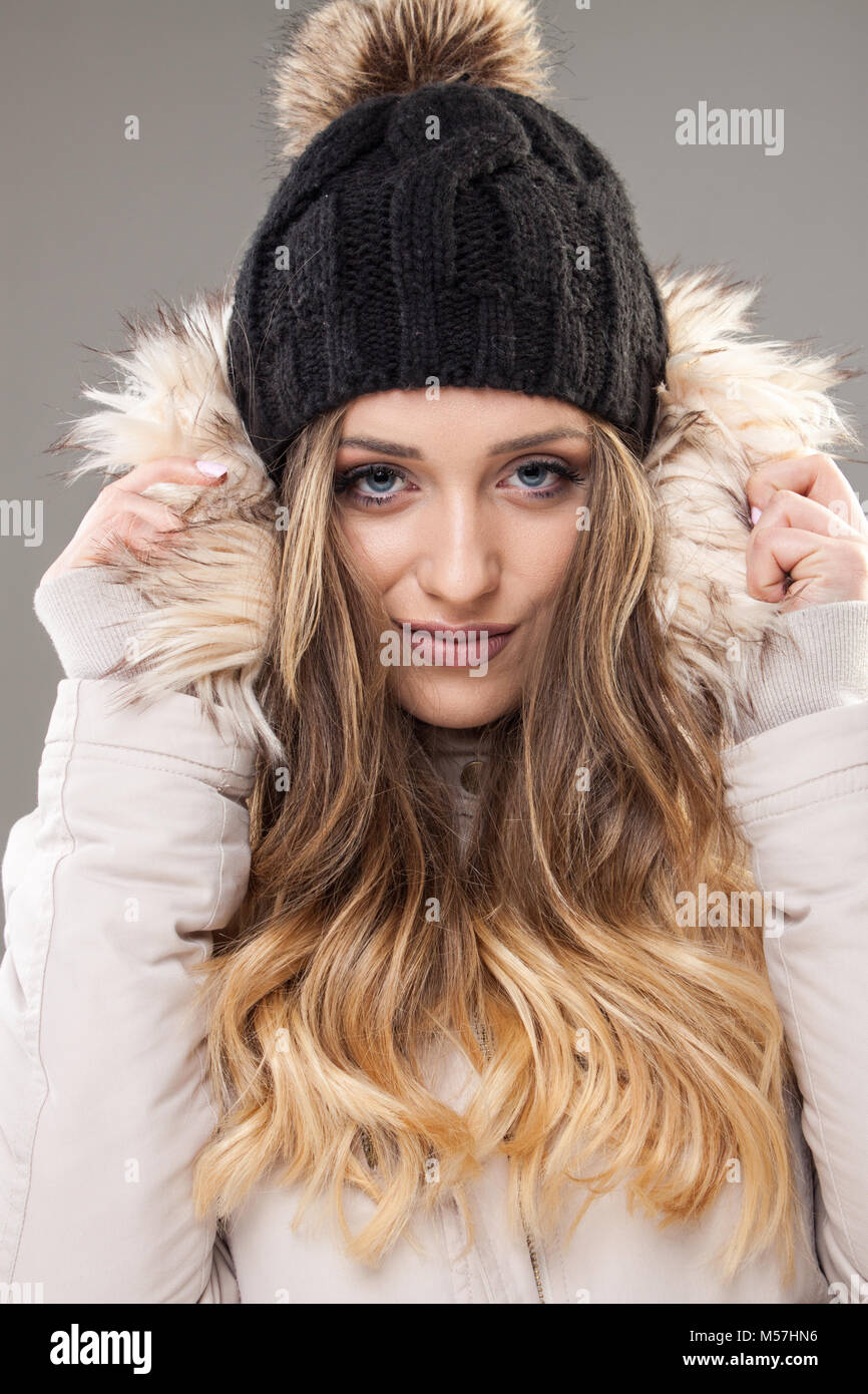 Natural Beauty - Intense Winter Portrait - Stock image Women, 20-24 ...