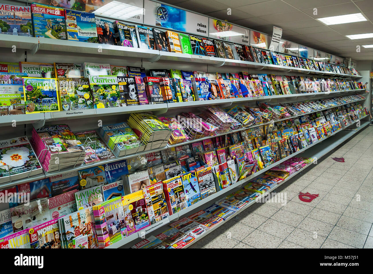 Shelf with magazines in a supermarket,Germany Stock Photo - Alamy