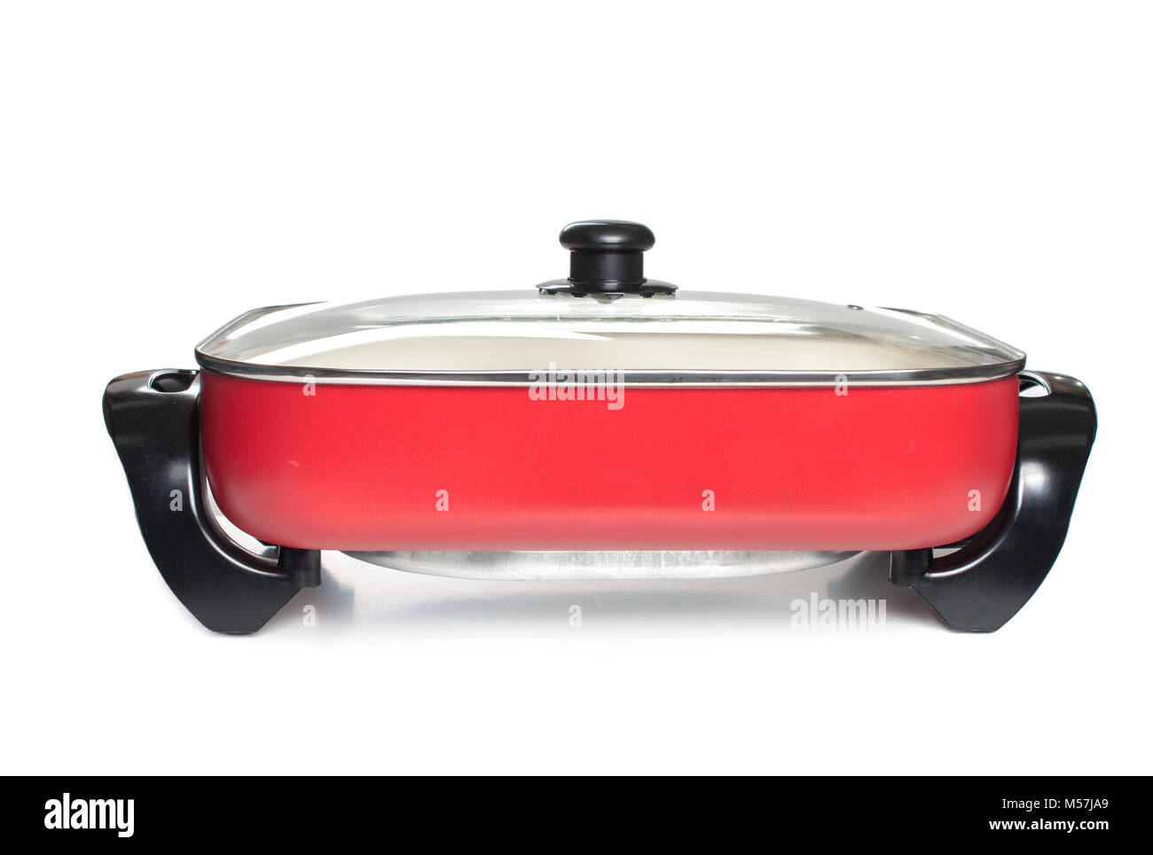 Red steel pan isolated on white background Stock Photo - Alamy