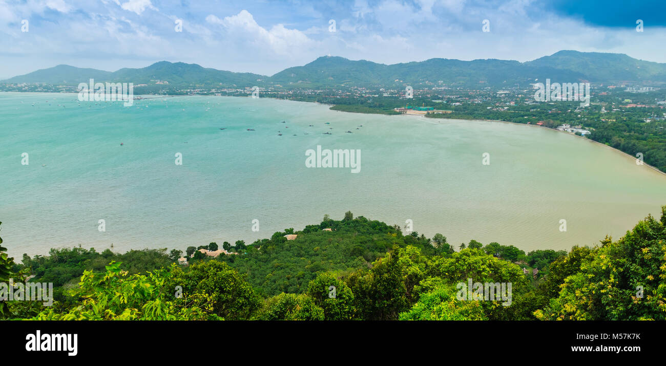 Beautiful view from Khao-Khad Views Tower, tourists can enjoy the 360 ...