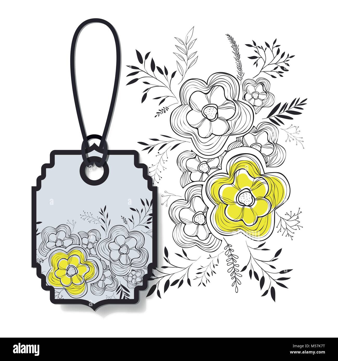 tag hanging with floral pattern Stock Vector Image & Art - Alamy