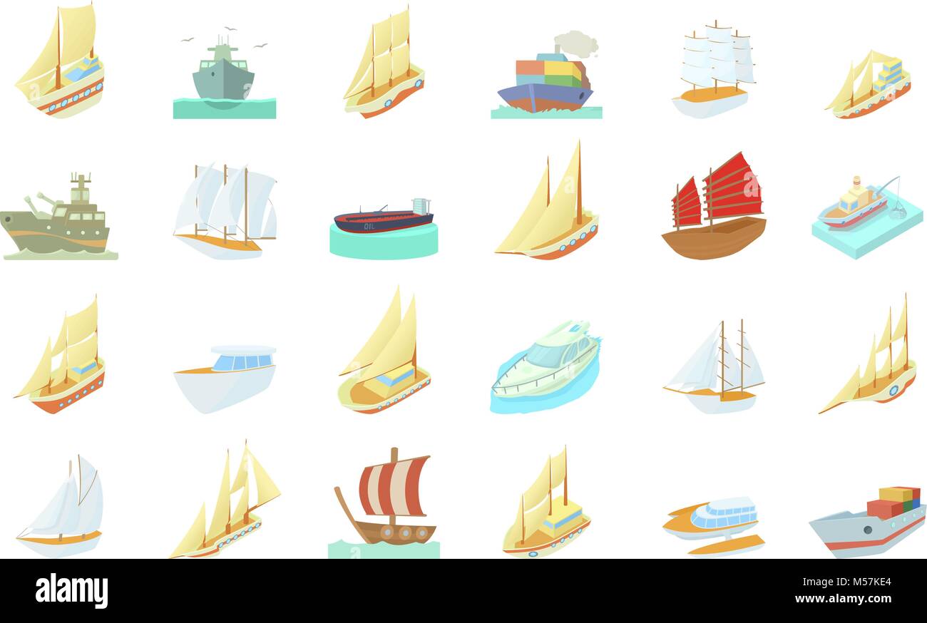 Ship icon set, cartoon style Stock Vector Image & Art - Alamy