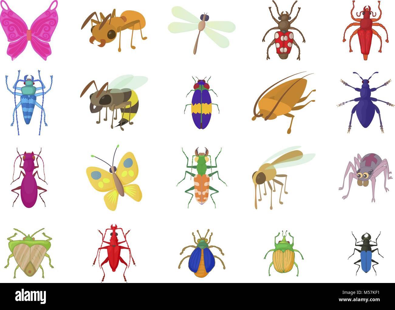 Insects icon set, cartoon style Stock Vector Image & Art - Alamy