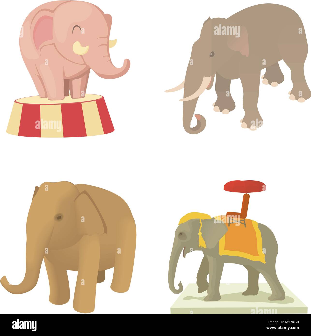 Elephant icon set, cartoon style Stock Vector Image & Art - Alamy