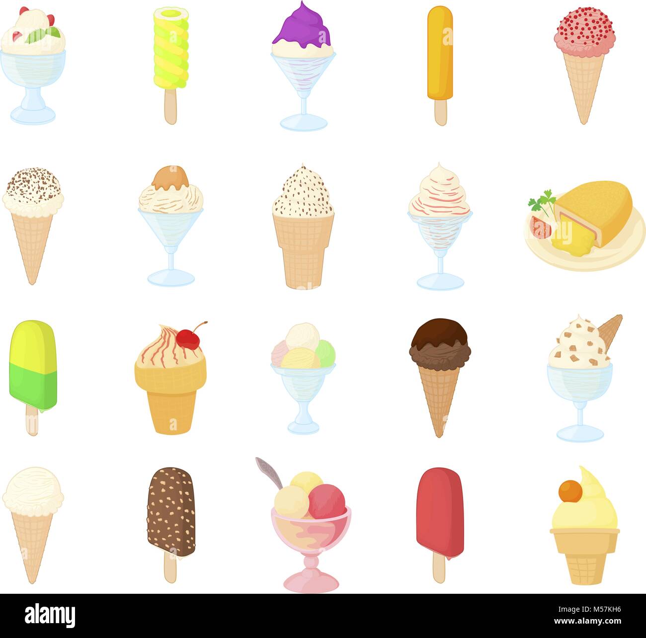 Ice cream icon set, cartoon style Stock Vector Image & Art - Alamy