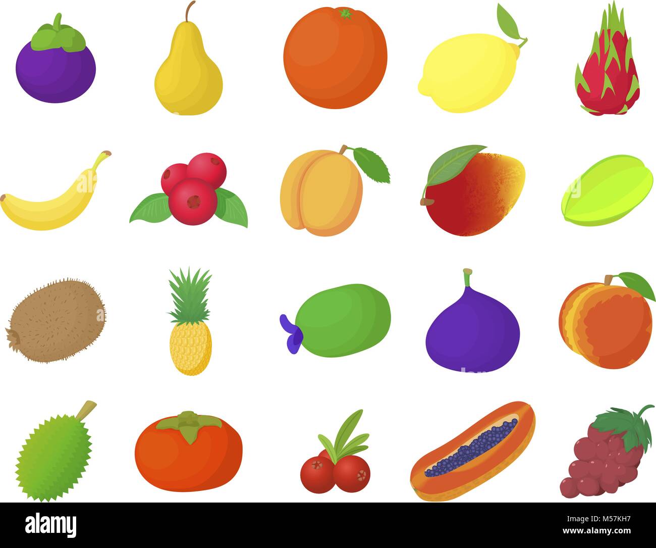 Fruits icon set, cartoon style Stock Vector Image & Art - Alamy