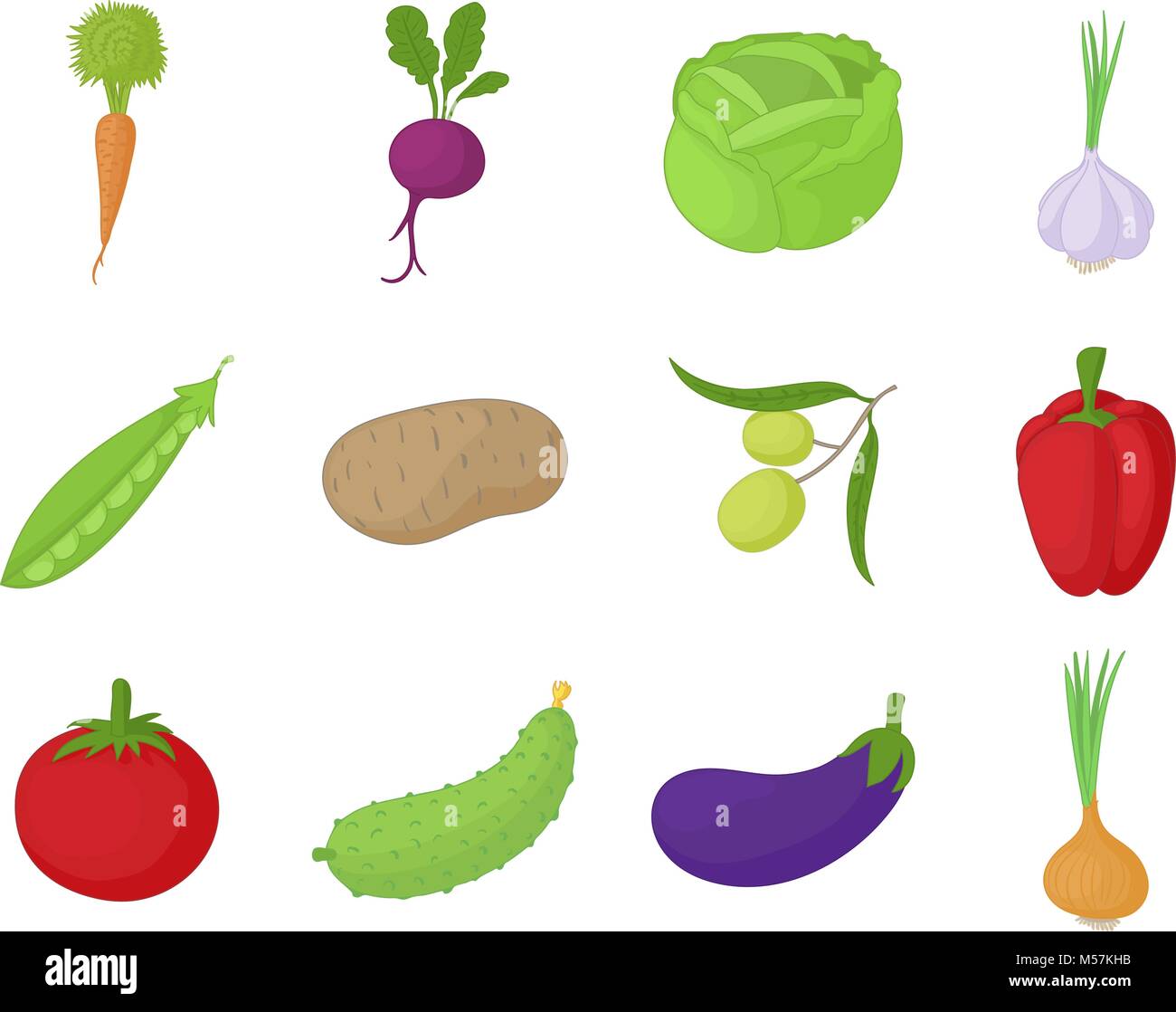 Vegetables icon set, cartoon style Stock Vector Image & Art - Alamy