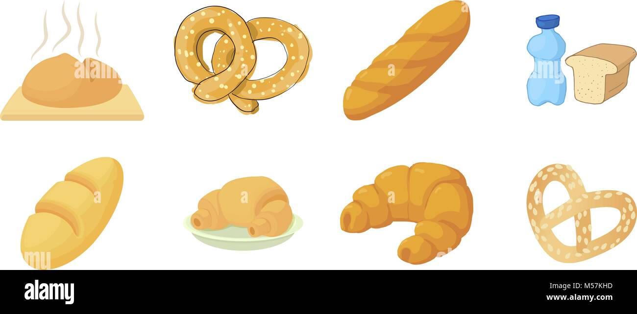 Bakery icon set, cartoon style Stock Vector Image & Art - Alamy
