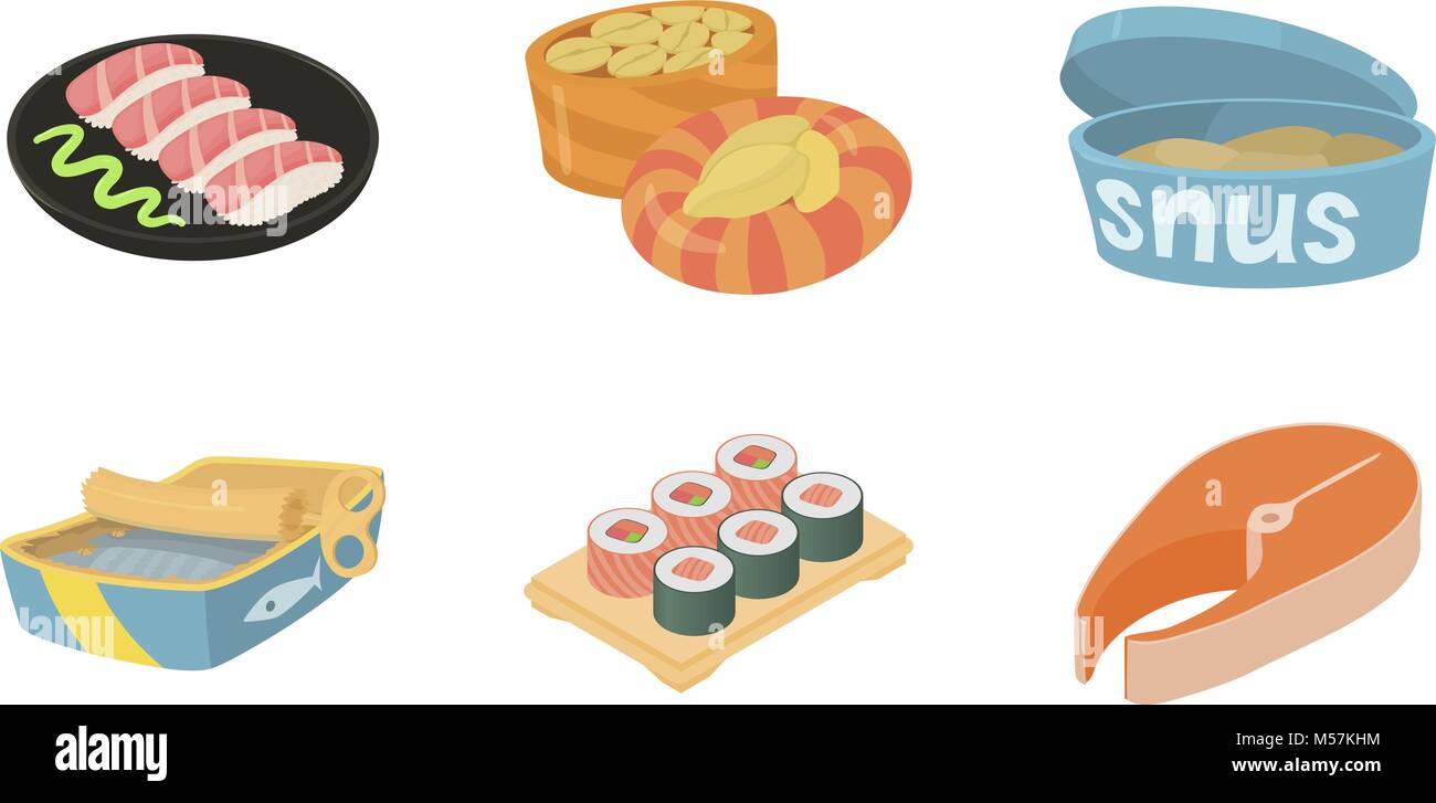 Fish food icon set, cartoon style Stock Vector Image & Art - Alamy