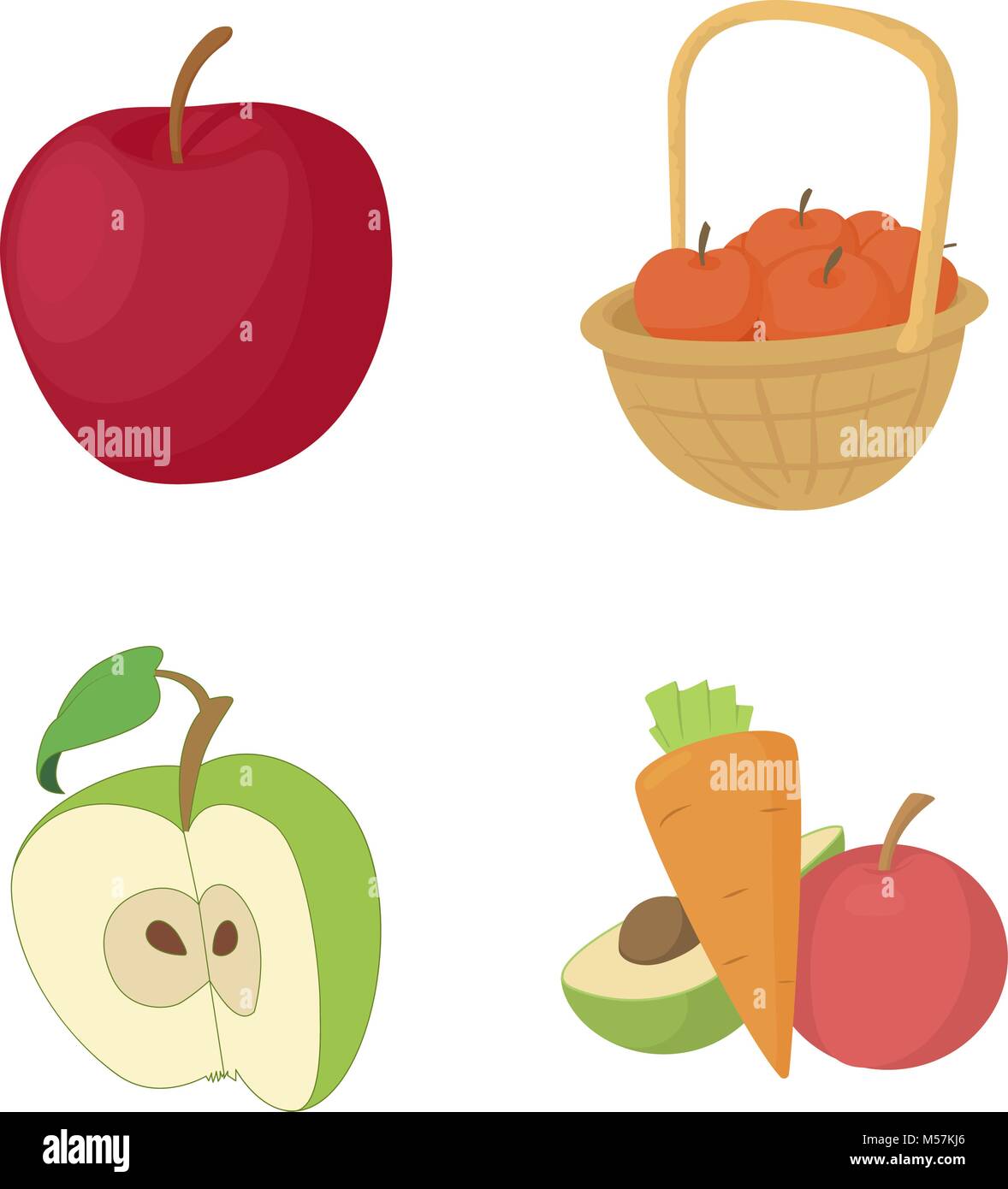 Apple icon set, cartoon style Stock Vector Image & Art - Alamy