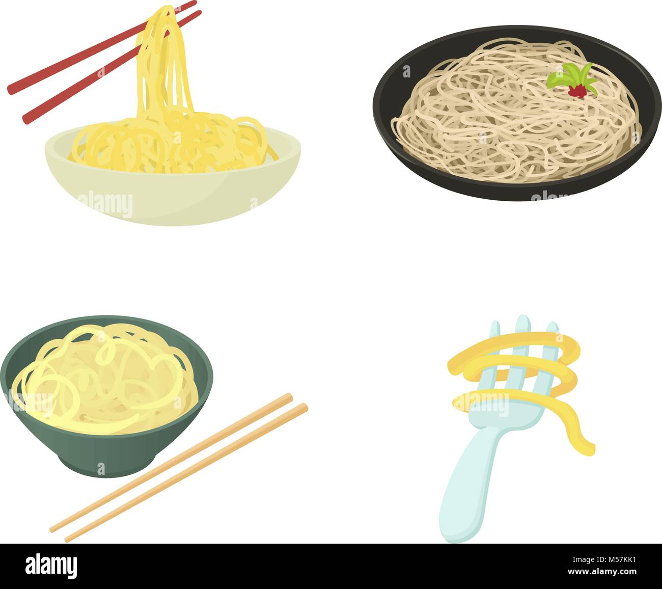 Pasta icon set, cartoon style Stock Vector Image & Art - Alamy