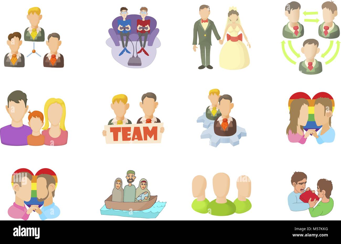 People group icon set, cartoon style Stock Vector Image & Art - Alamy