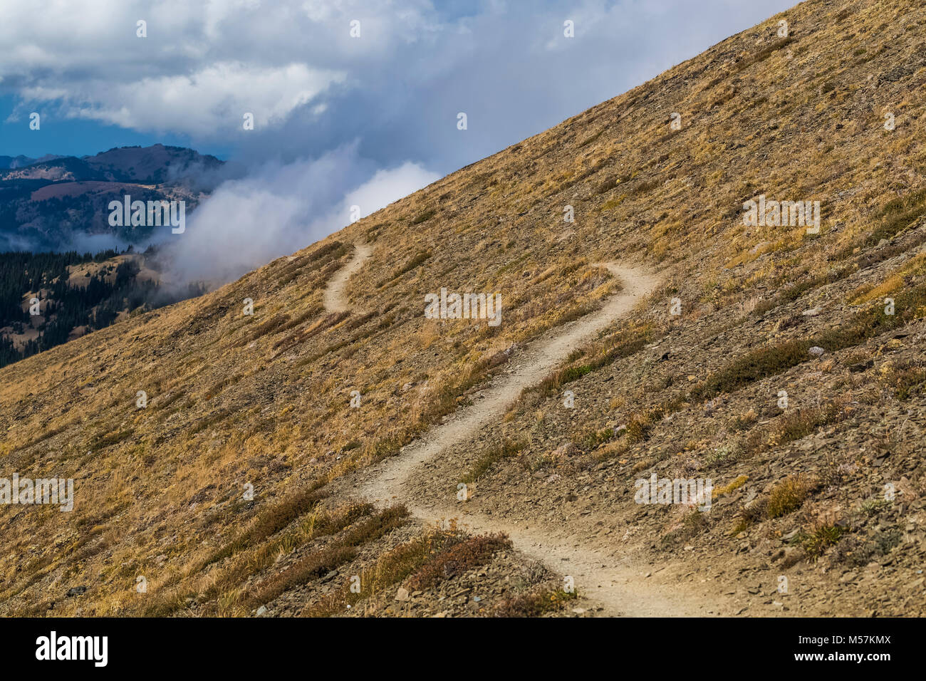 Grand Pass Trail near Obstruction Point is exposed and open ...