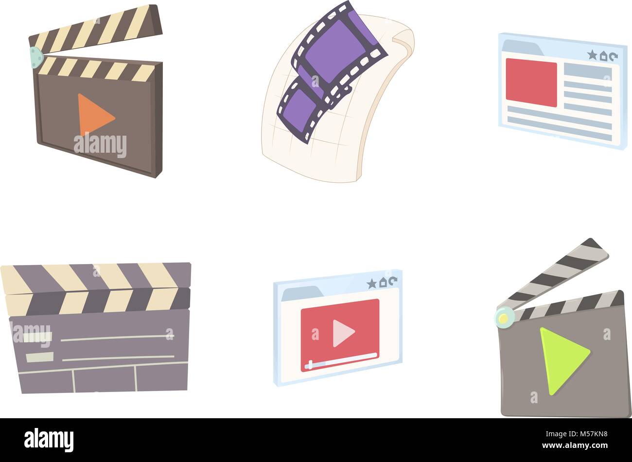 Video file icon set, cartoon style Stock Vector Image & Art - Alamy