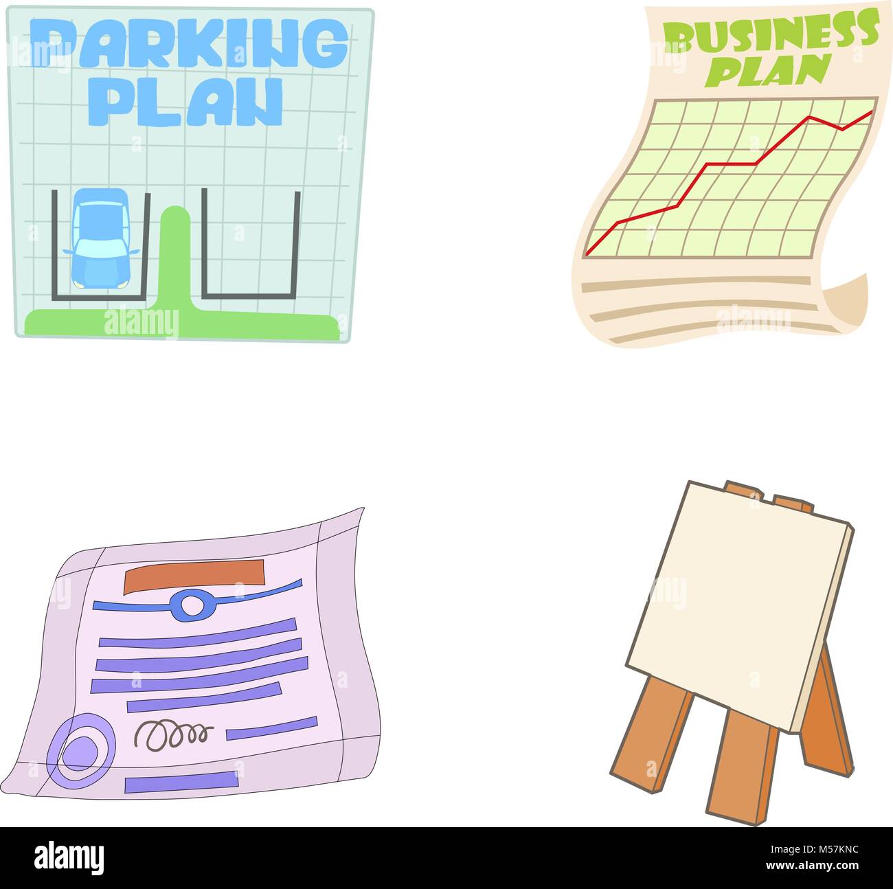 Plan icon set, cartoon style Stock Vector Image & Art - Alamy