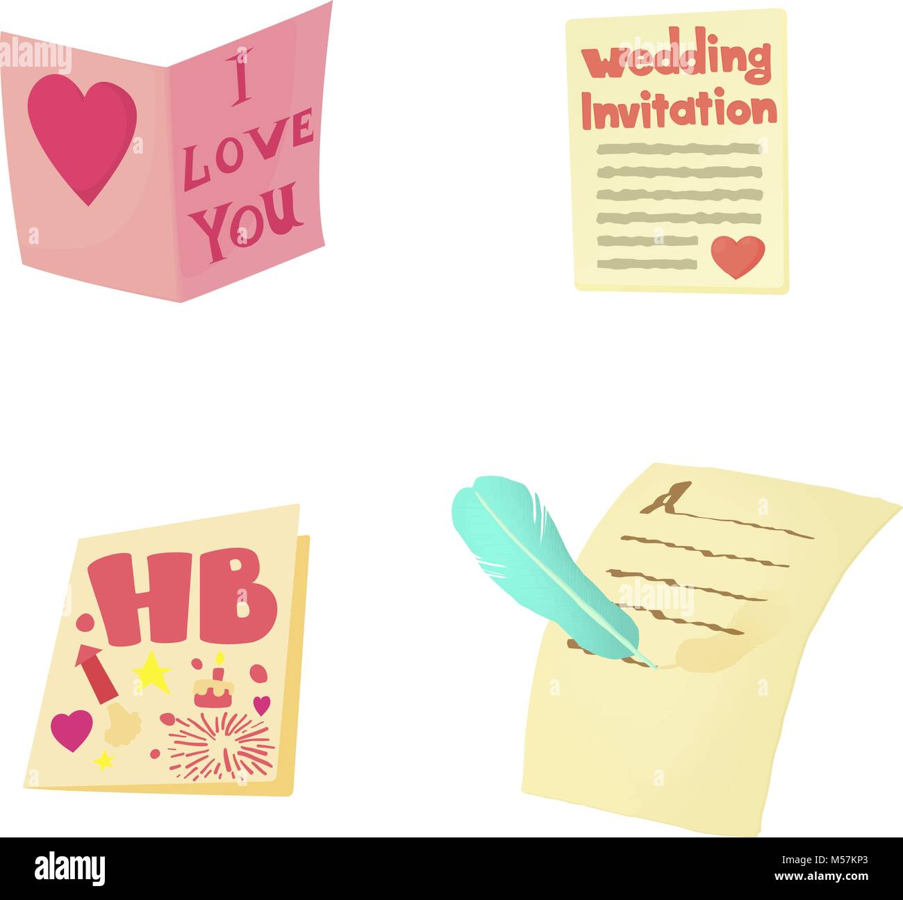 Invitation icon set, cartoon style Stock Vector Image & Art - Alamy