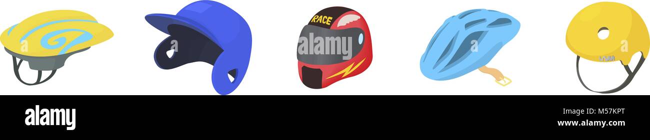 Sport helmet icon set, cartoon style Stock Vector Image & Art - Alamy