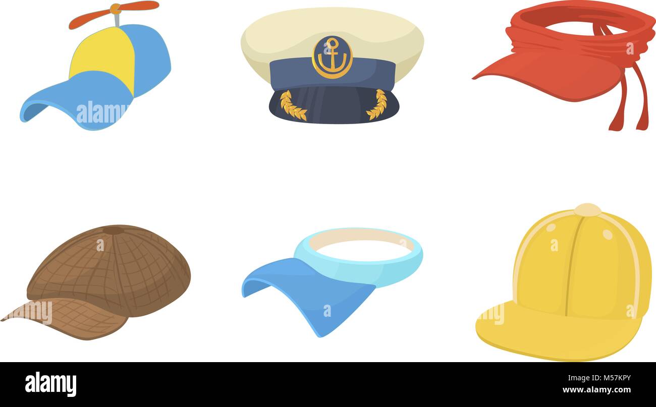 Cap icon set, cartoon style Stock Vector Image & Art - Alamy