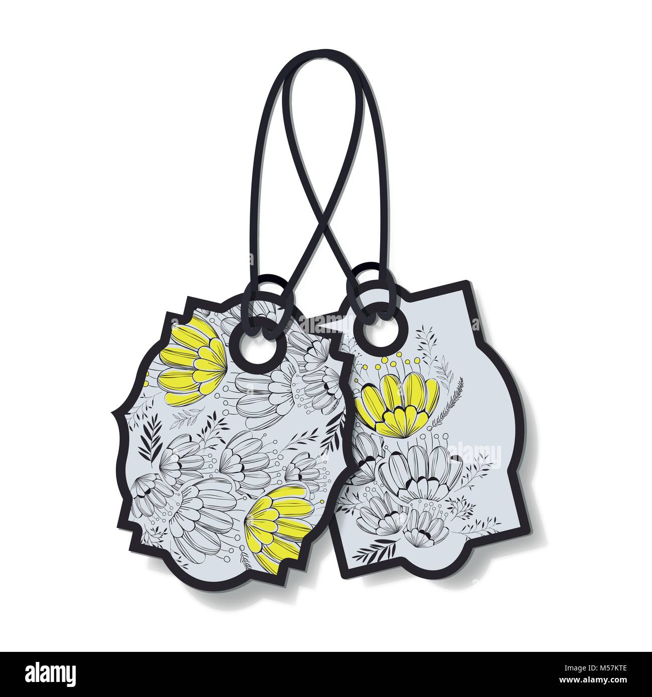 tag hanging with floral pattern Stock Vector Image & Art - Alamy