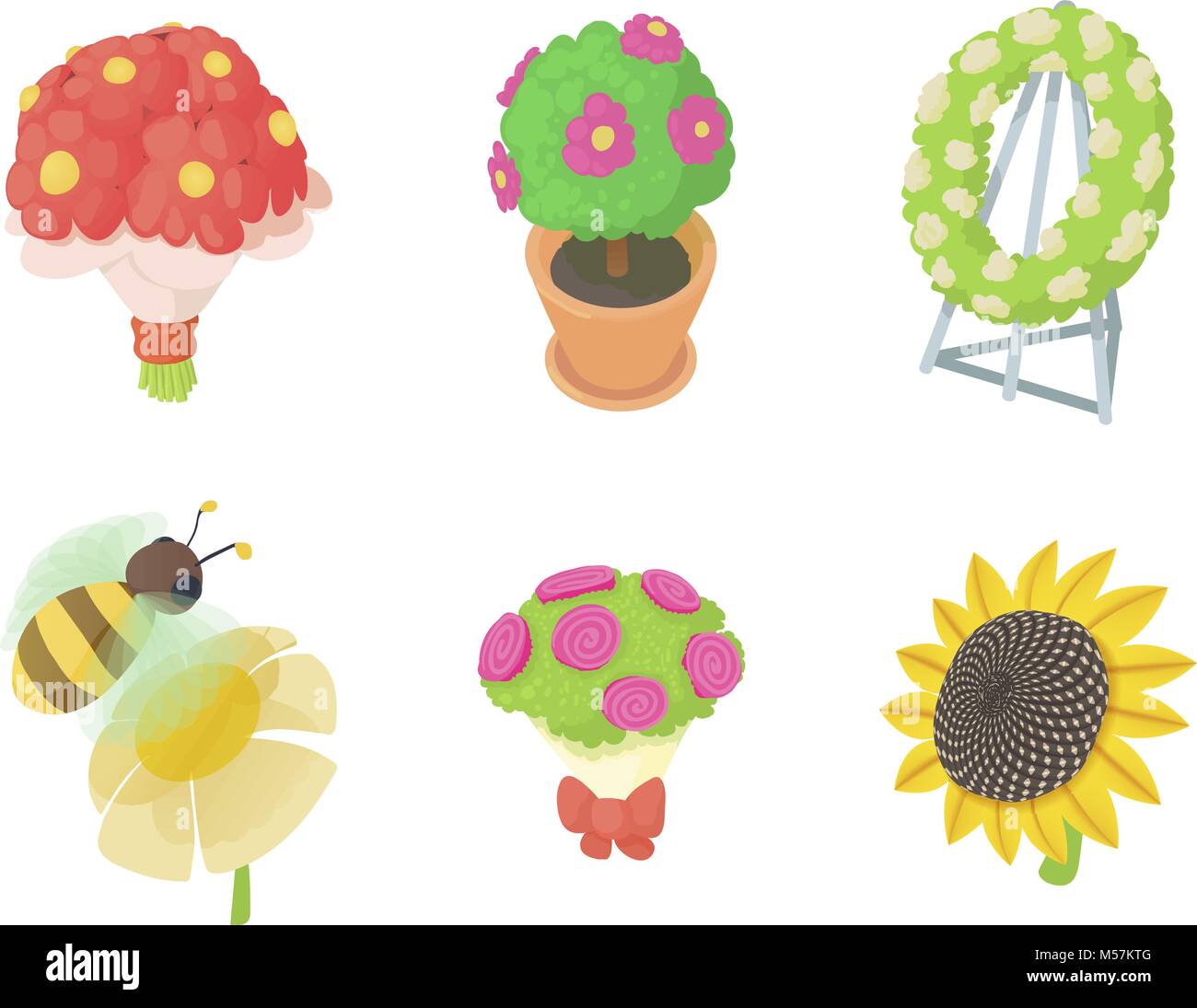 Flower icon set, cartoon style Stock Vector Image & Art - Alamy